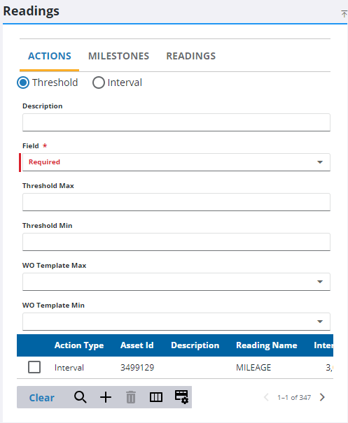 Add Threshold Actions