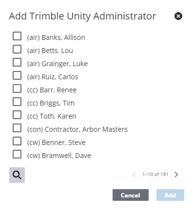 Add or Edit a Trimble Unity Admin