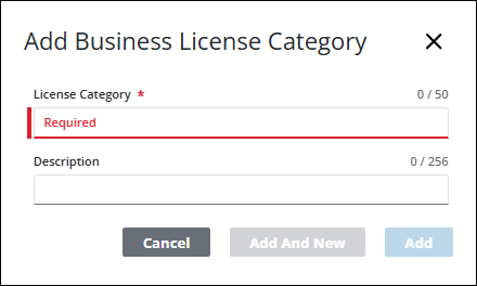 Add a Business License Category