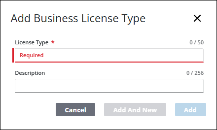 Add a Business License Type