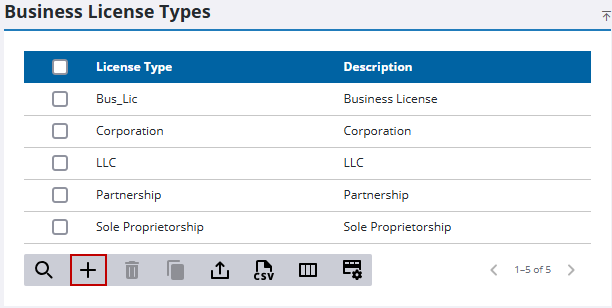 Add a Business License Type