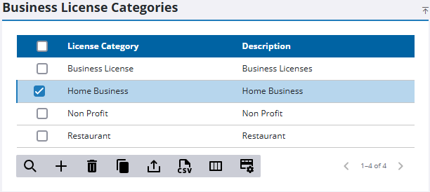 Edit a Business License Category