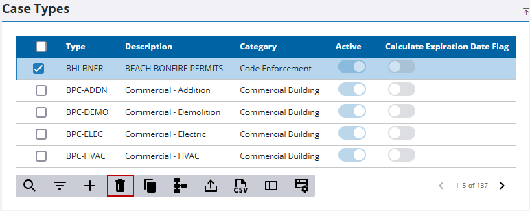 Remove a Case Type