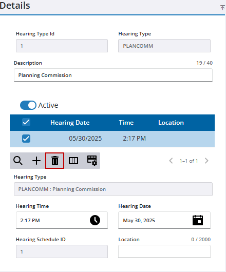Remove a Scheduled Hearing