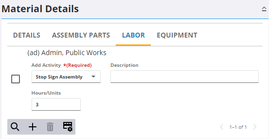 Add Labor to Material