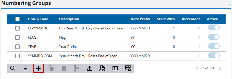 Add a Numbering Group