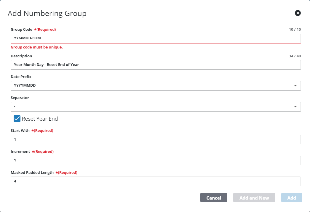 Clone a Numbering Group