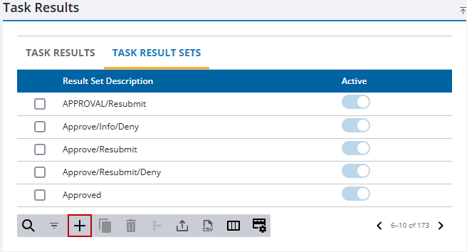 Add a Task Result Set