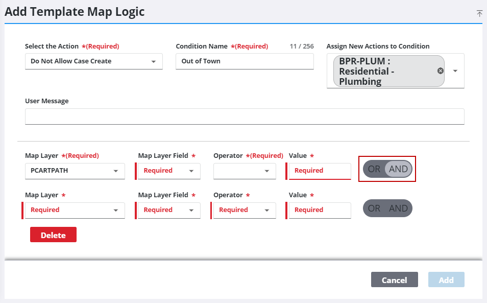 Add A Template Map Logic Condition