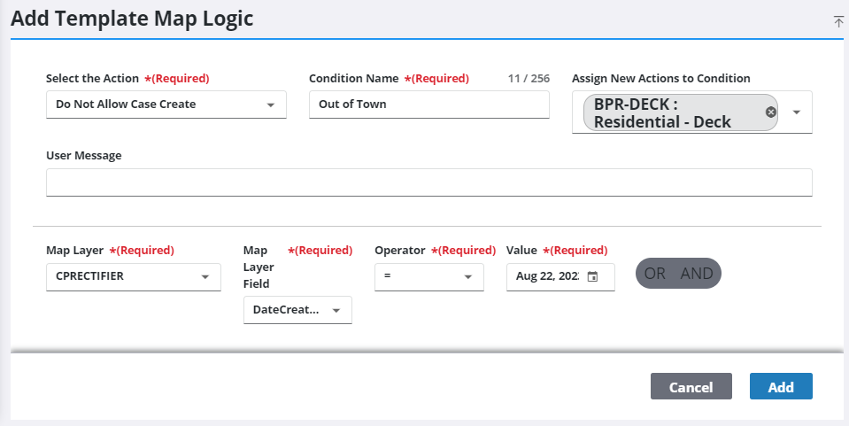 Add A Template Map Logic Condition