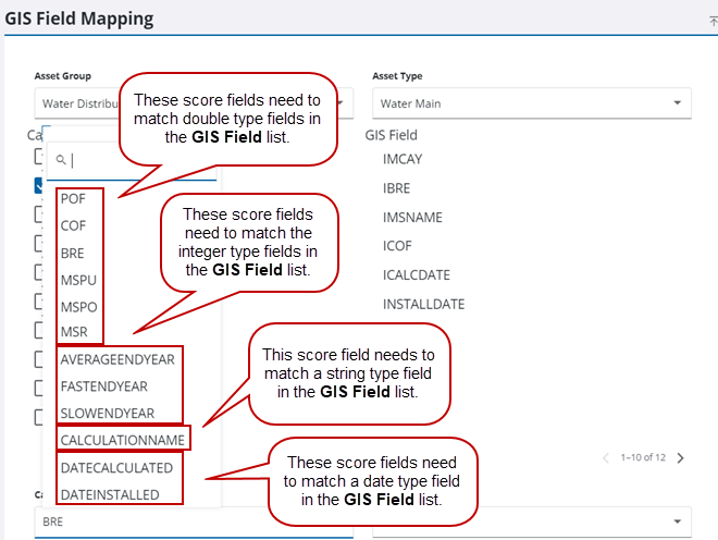Configure GIS Field Mapping