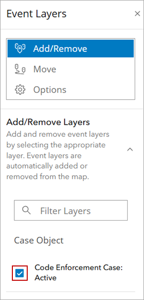 View Event Layers on the Map
