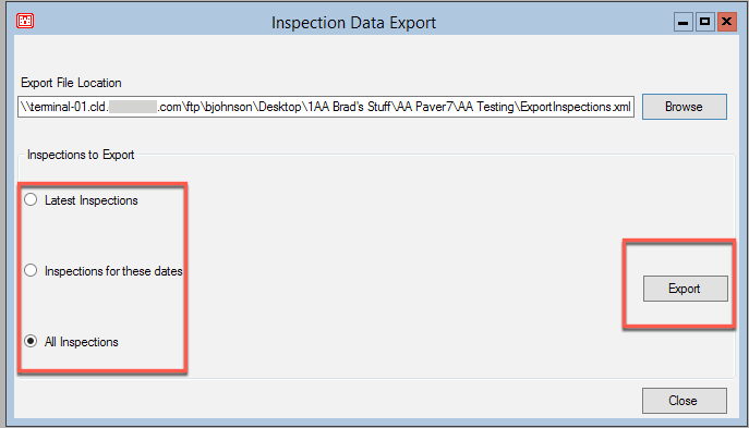 Export Files from PAVER to Trimble Unity