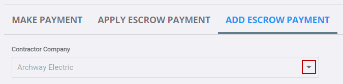 Add an Escrow Payment