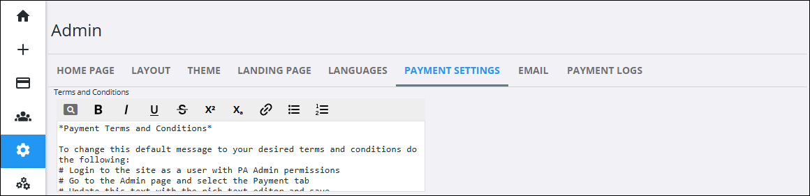 Configure Payment Terms and Conditions
