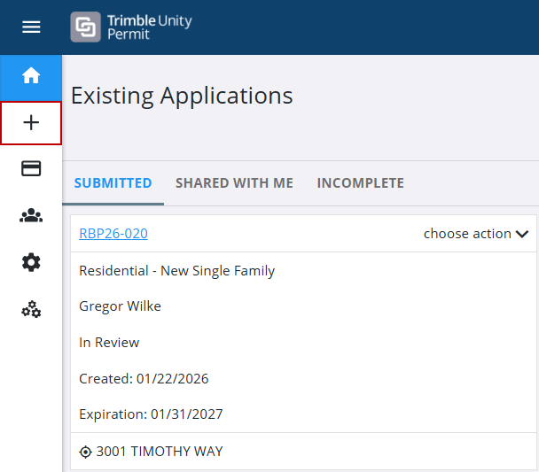 Begin a New Application