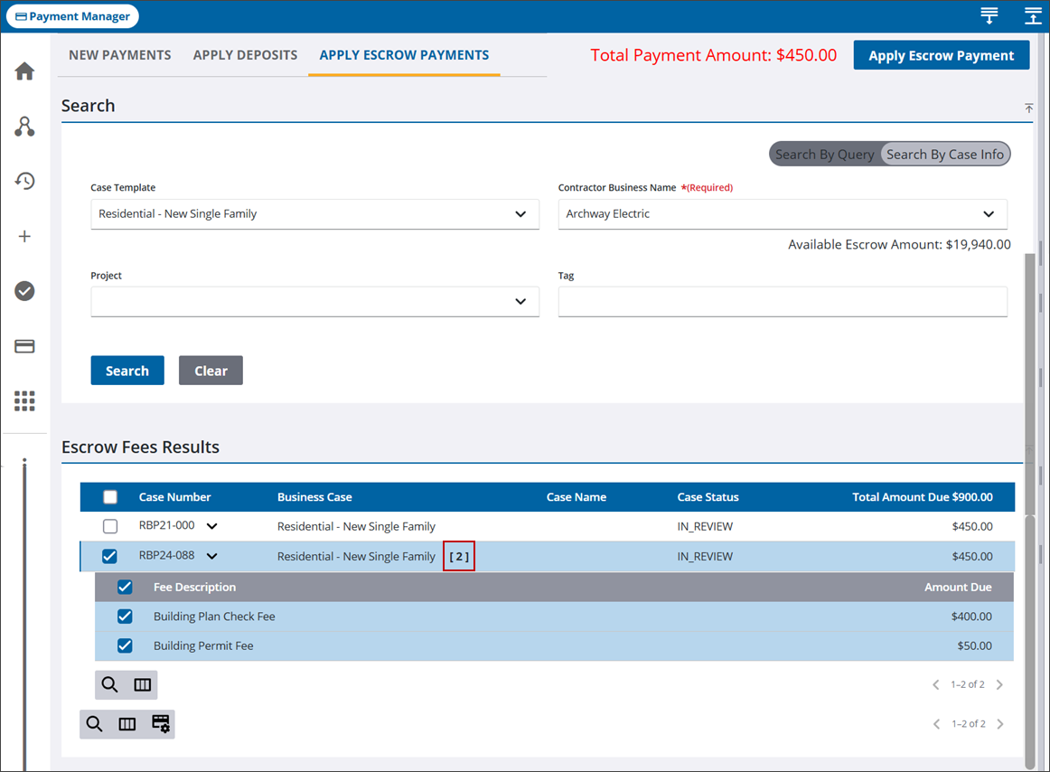 Apply Escrow Payments