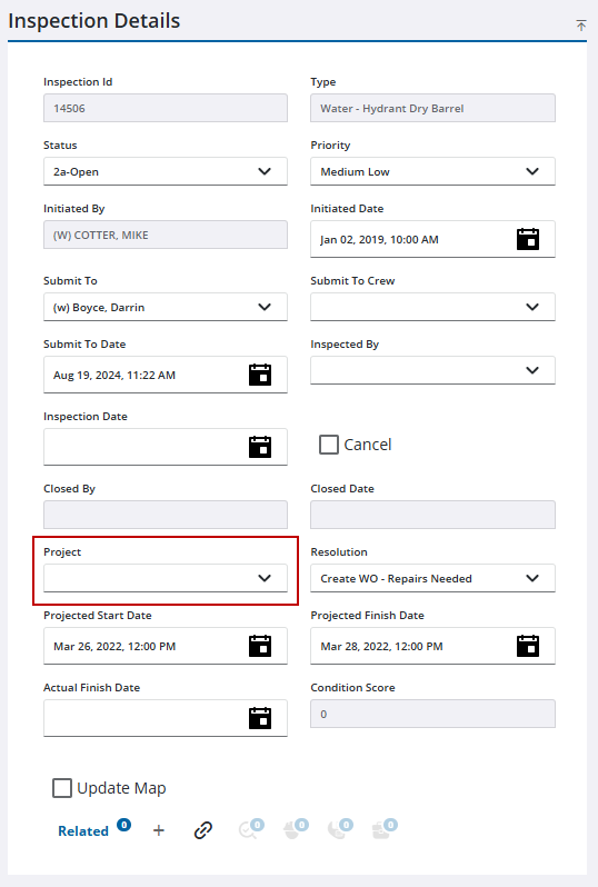 Associate a Work Activity to an OpX Project