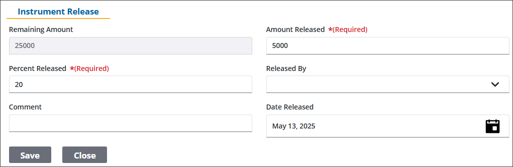 Add a Released Instrument