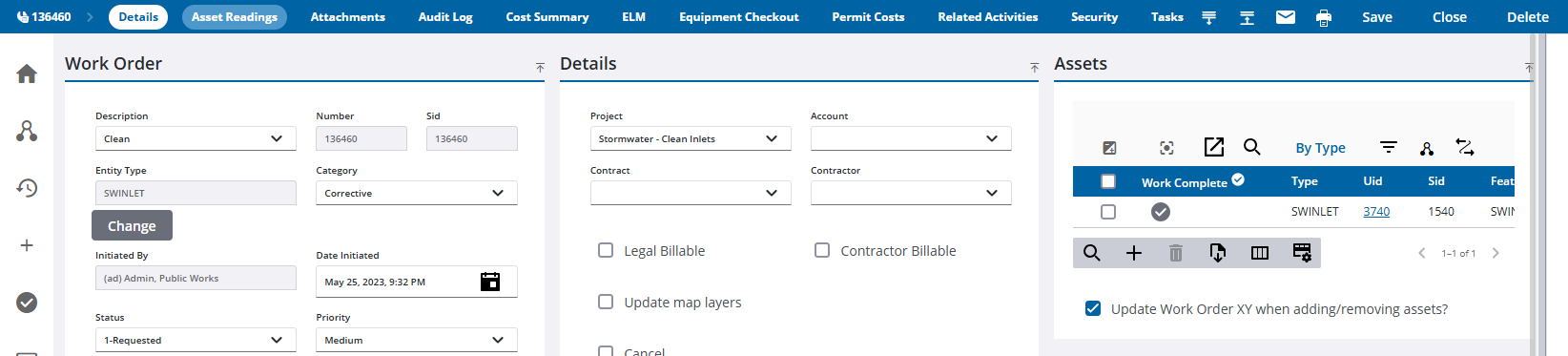 Navigate the Work Order Page