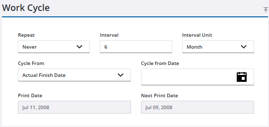 Create a Cyclical Work Order