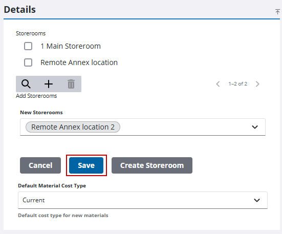 Add a Storeroom to a Storeroom Domain