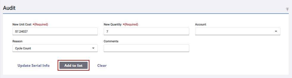 Perform an Audit of Serialized Material