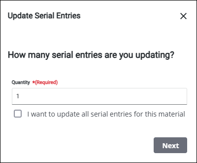Perform an Audit of Serialized Material