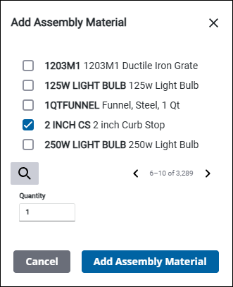 Add Assembly Parts to a Material