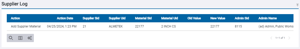 View the Supplier Log