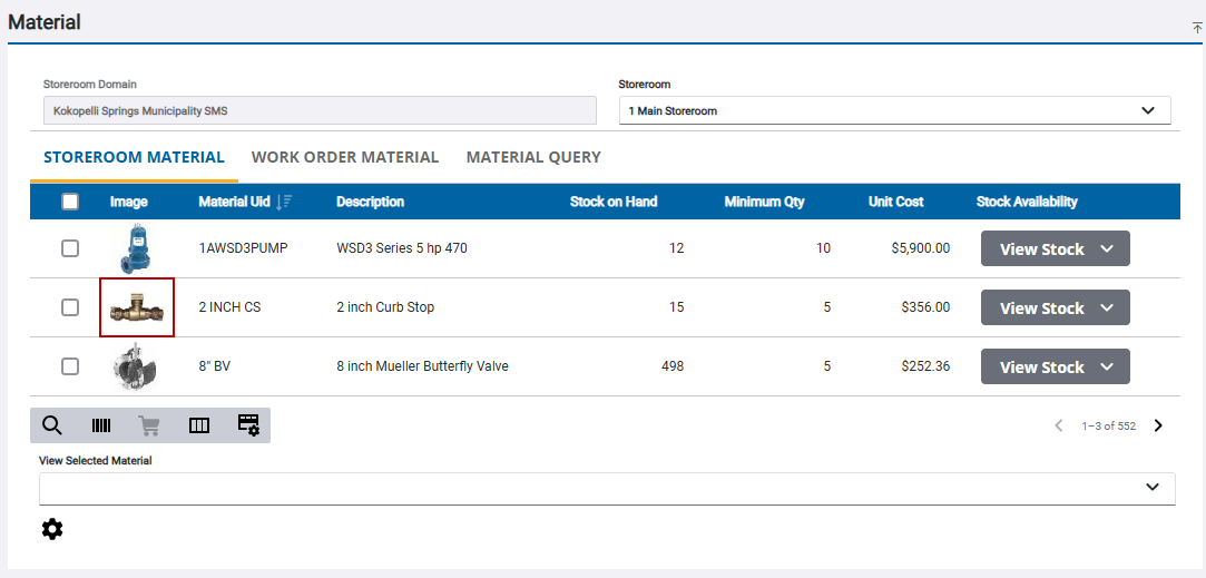 Show Material Details
