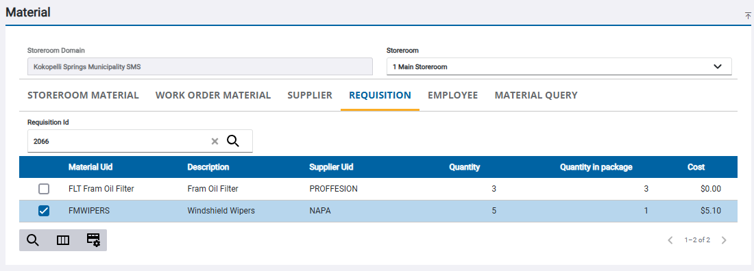Receive a Requisition Transaction