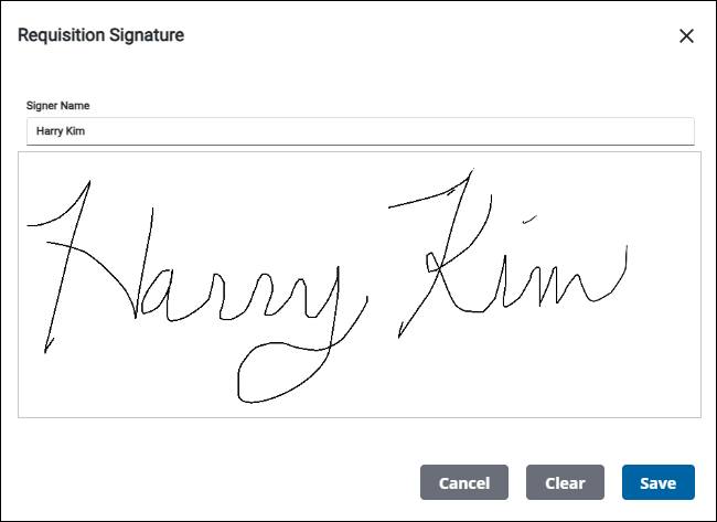 Capture a Signature on an Existing Requisition
