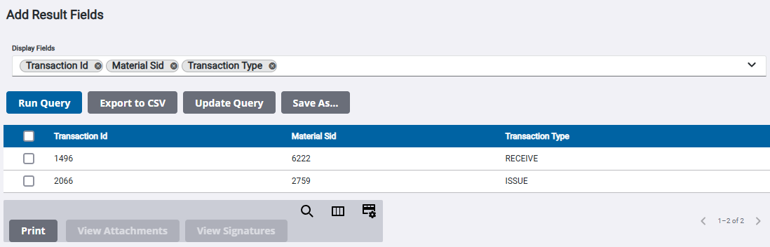 Search for a Transaction
