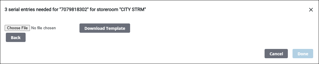 Receive Serialized Material