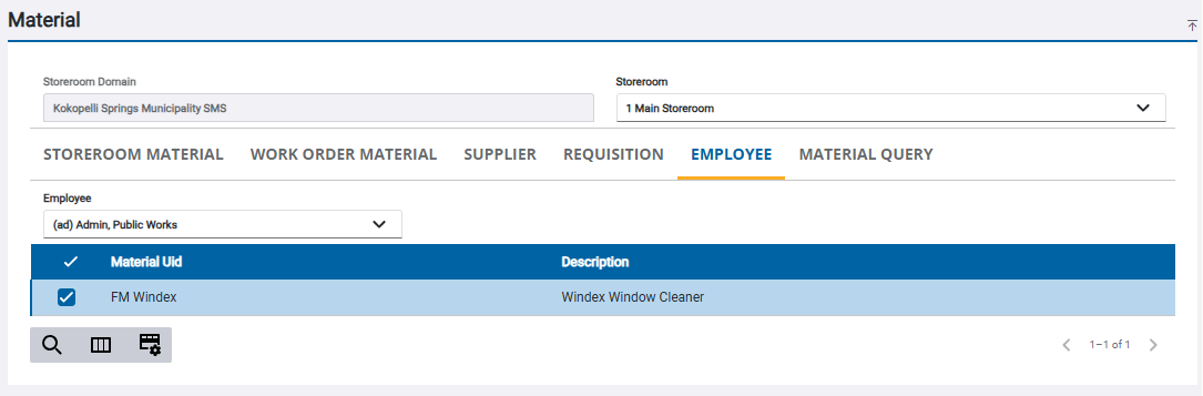 Receive Material from an Employee