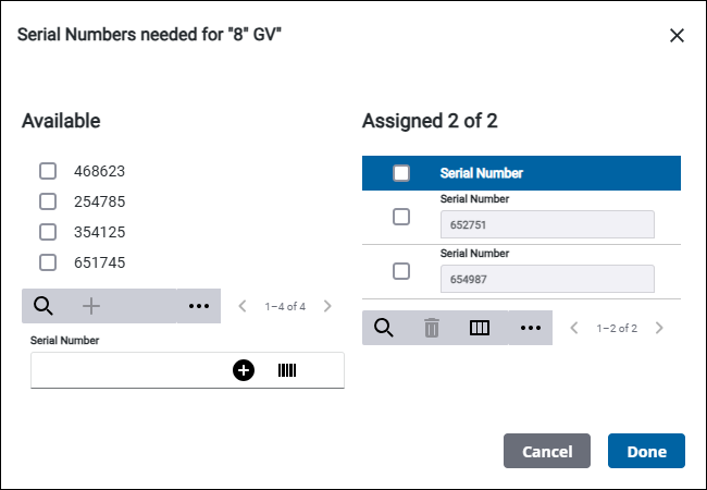 Issue Serialized Material