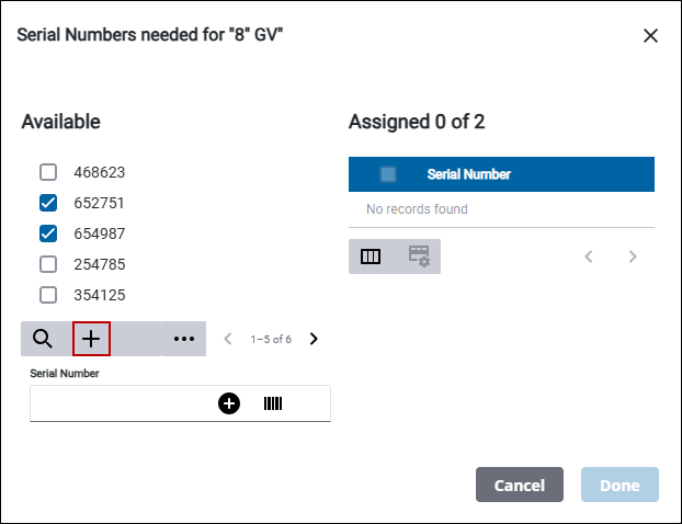 Issue Serialized Material